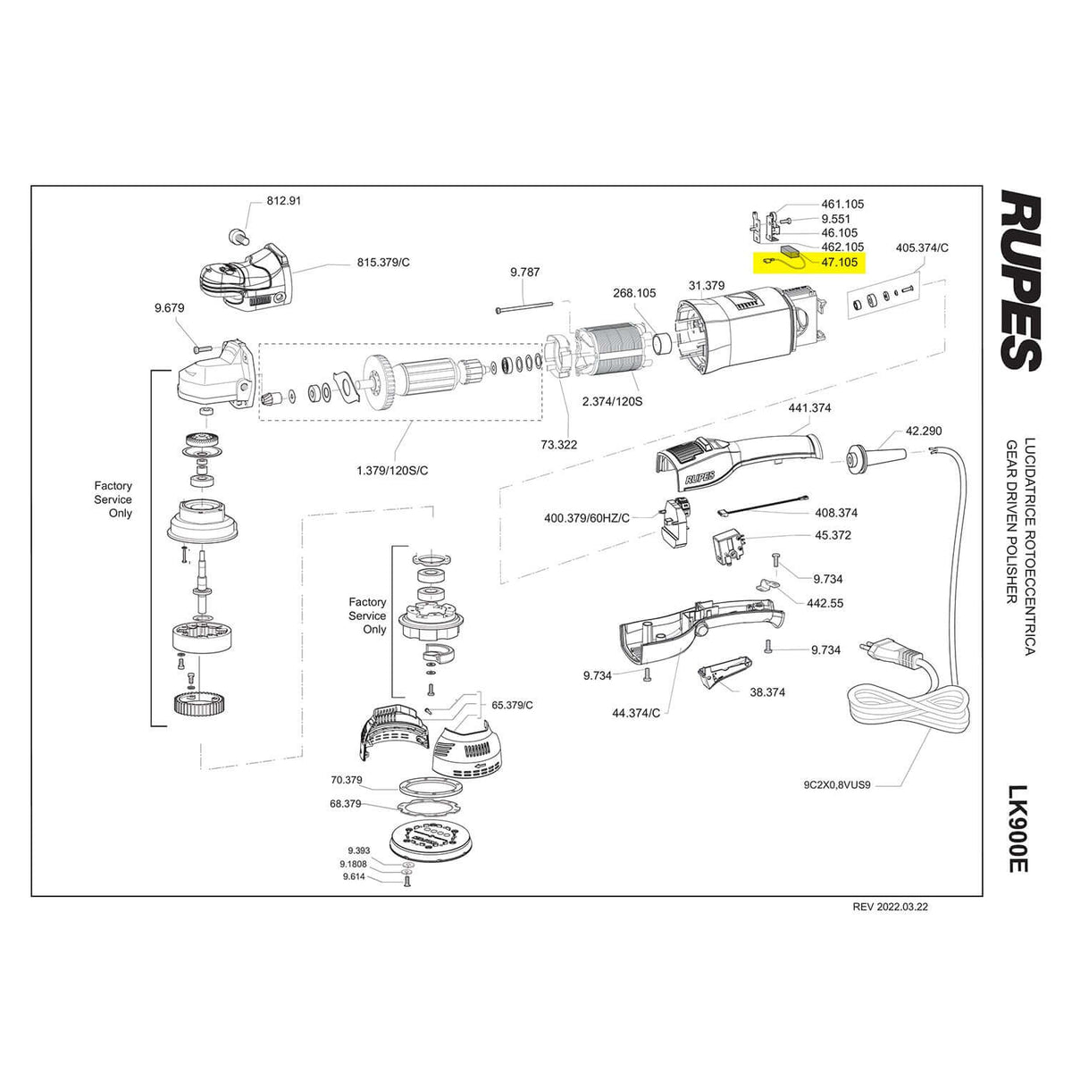 Carbon Brushes for RUPES Polishers - 47.105